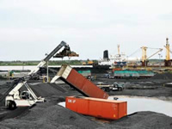 Exportación de carbón coque en contenedores en el Puerto de ...
