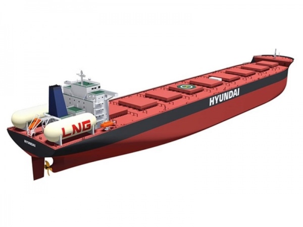HHI completó construcción del mayor buque granelero alimentado con GNL ...