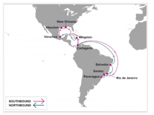 En El Mapa De Los Estados De La Costa Este